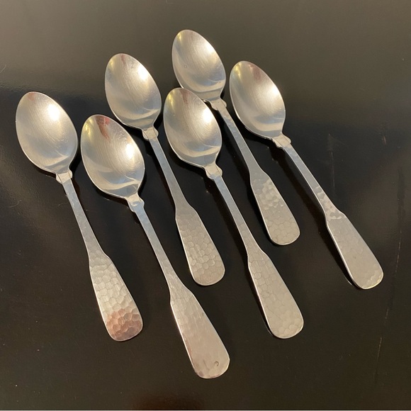 TIC | Dining | Set Of 6 Tic Stainless Steel Hammered Handle Tablespoons ...